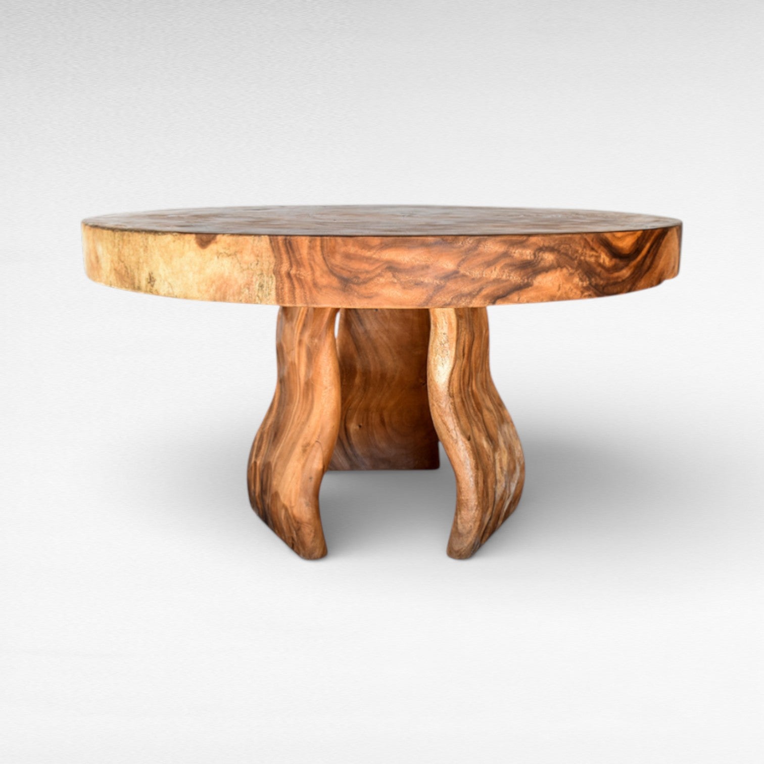 DINING TABLE WITH CARVING Φ150 |H80 cm – Chora Barefoot Luxury Living