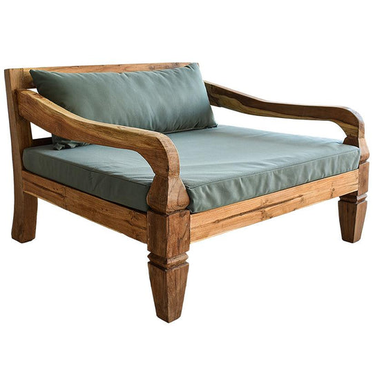 SOLID TEAK WOOD SINGLE SOFA 100X110 – Chora Barefoot Luxury Living