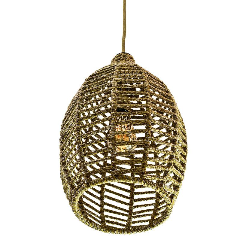 PENDANT LIGHT NATURAL ROPE 22x45cm – Chora Mykonos