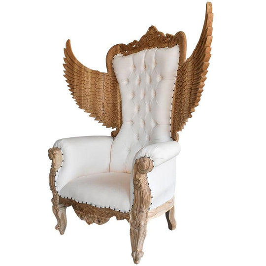 WING CHAIR SUAR WOOD NATURAL WITH WHITE WATER REPELLANT CUSHION – Chora ...